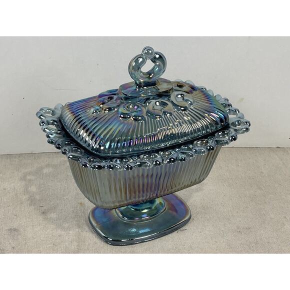 Indiana Glass | Dining | Vintage Indiana Glass Lace Edge Iridescent ...